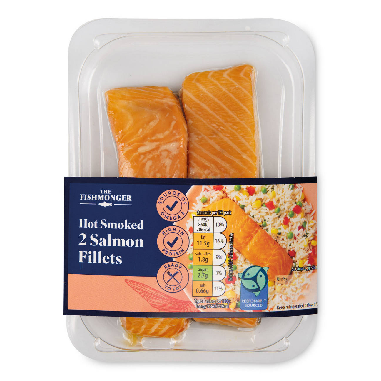 Hot Smoked Salmon Fillets 2 Pack | ALDI UK